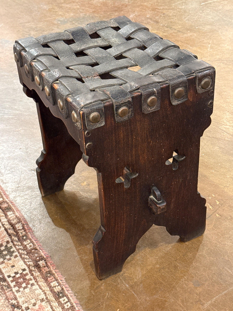 Spanish Leather Stool – HeatherCookAntiques