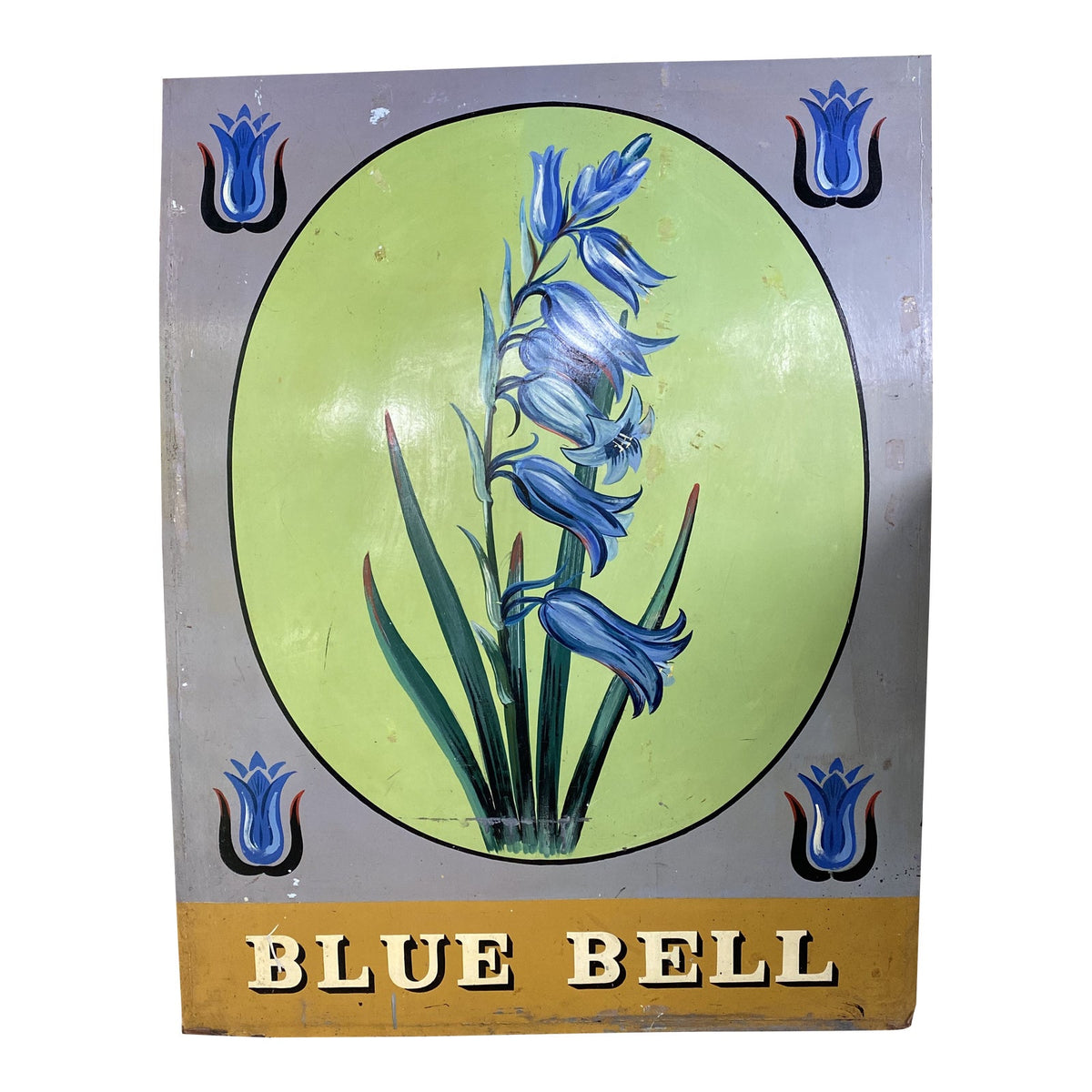 English Handpainted Blue Bell Pub Sign – HeatherCookAntiques