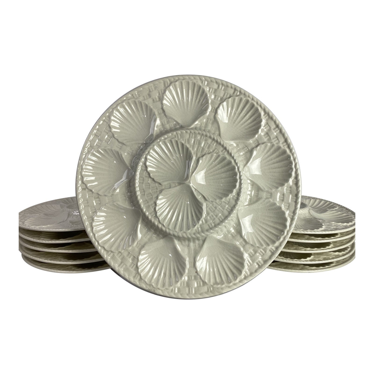 French Scallop Plates and Platter - Set of 11 – HeatherCookAntiques